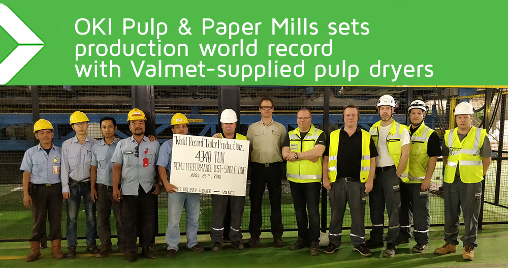 New production world record set with Valmet-supplied pulp dryers